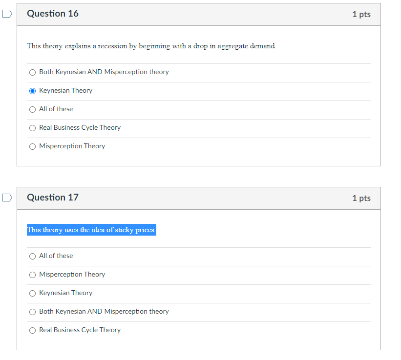 Solved This theory explains a recession by beginning with a | Chegg.com