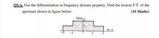 Solved 03.A. Use the differentiation in frequency domain | Chegg.com