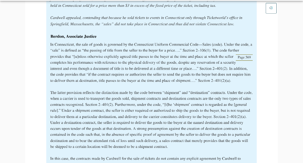 Solved State of Connecticut v. Cardwell 718 A.2d 954 (Conn. | Chegg.com