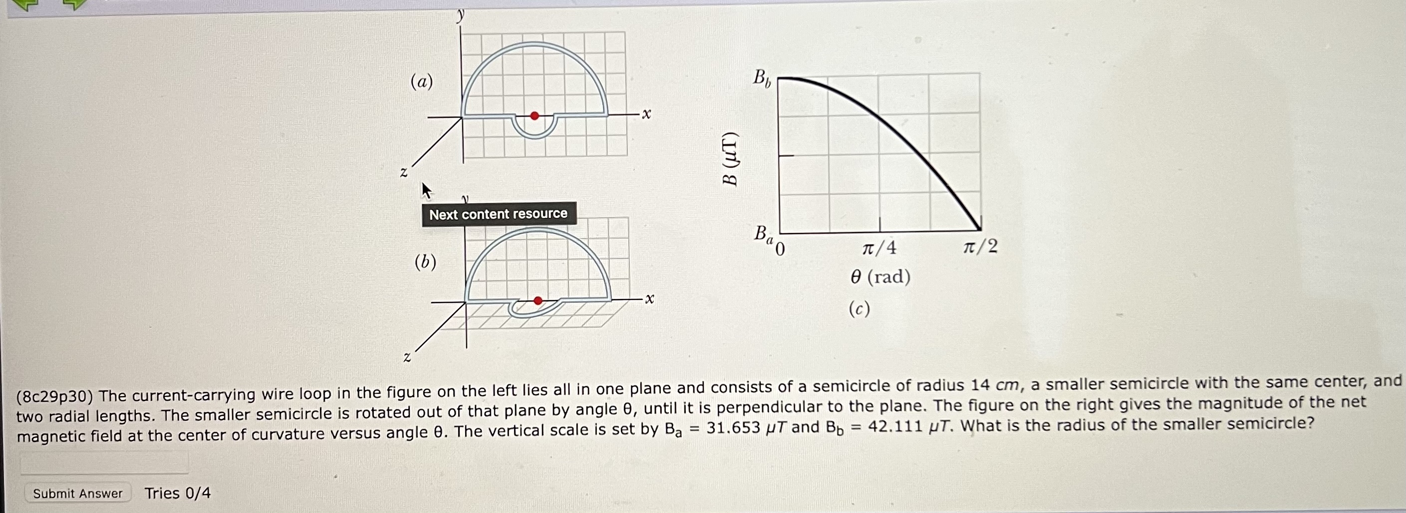 Solved (8c29p30) ﻿The current-carrying wire loop in the | Chegg.com