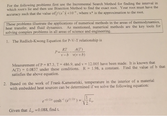 Solved For the following problems first use the Incremental | Chegg.com
