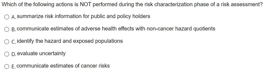 Solved Which of the following actions is NOT performed | Chegg.com