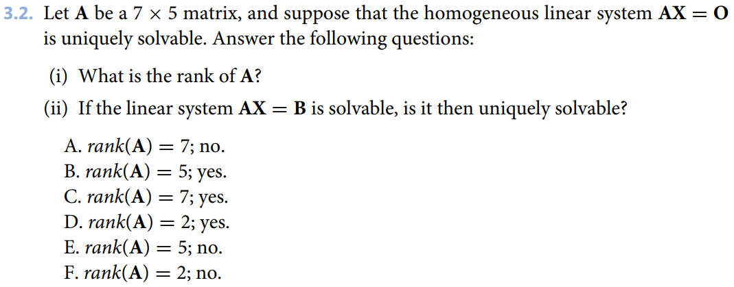 Solved Let A be a 7 x 5 matrix, and suppose that the | Chegg.com