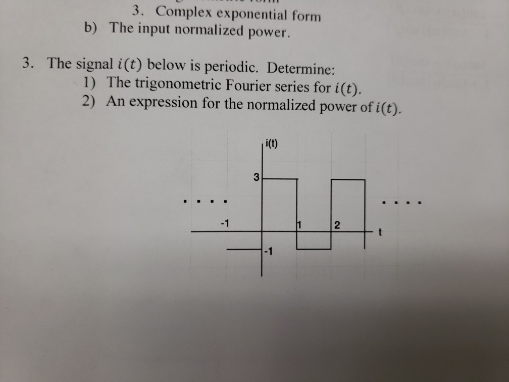 Solved 3. Complex exponential form b) The input normalized | Chegg.com
