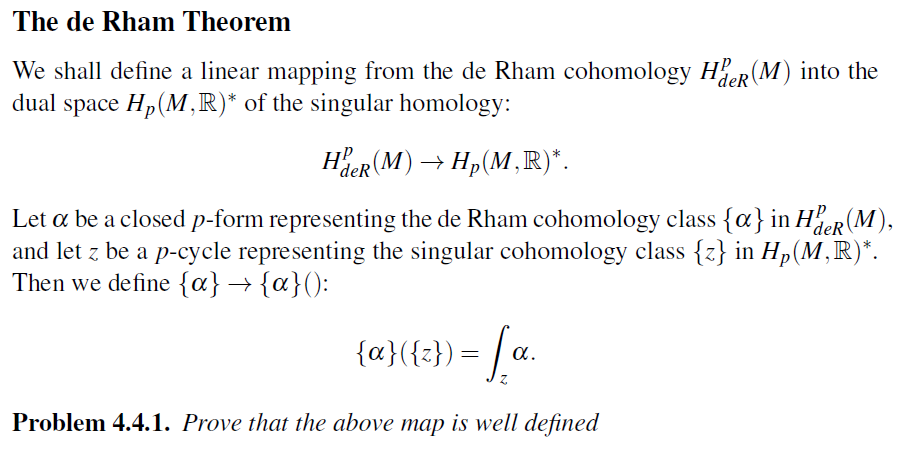 The de Rham Theorem We shall define a linear mapping | Chegg.com