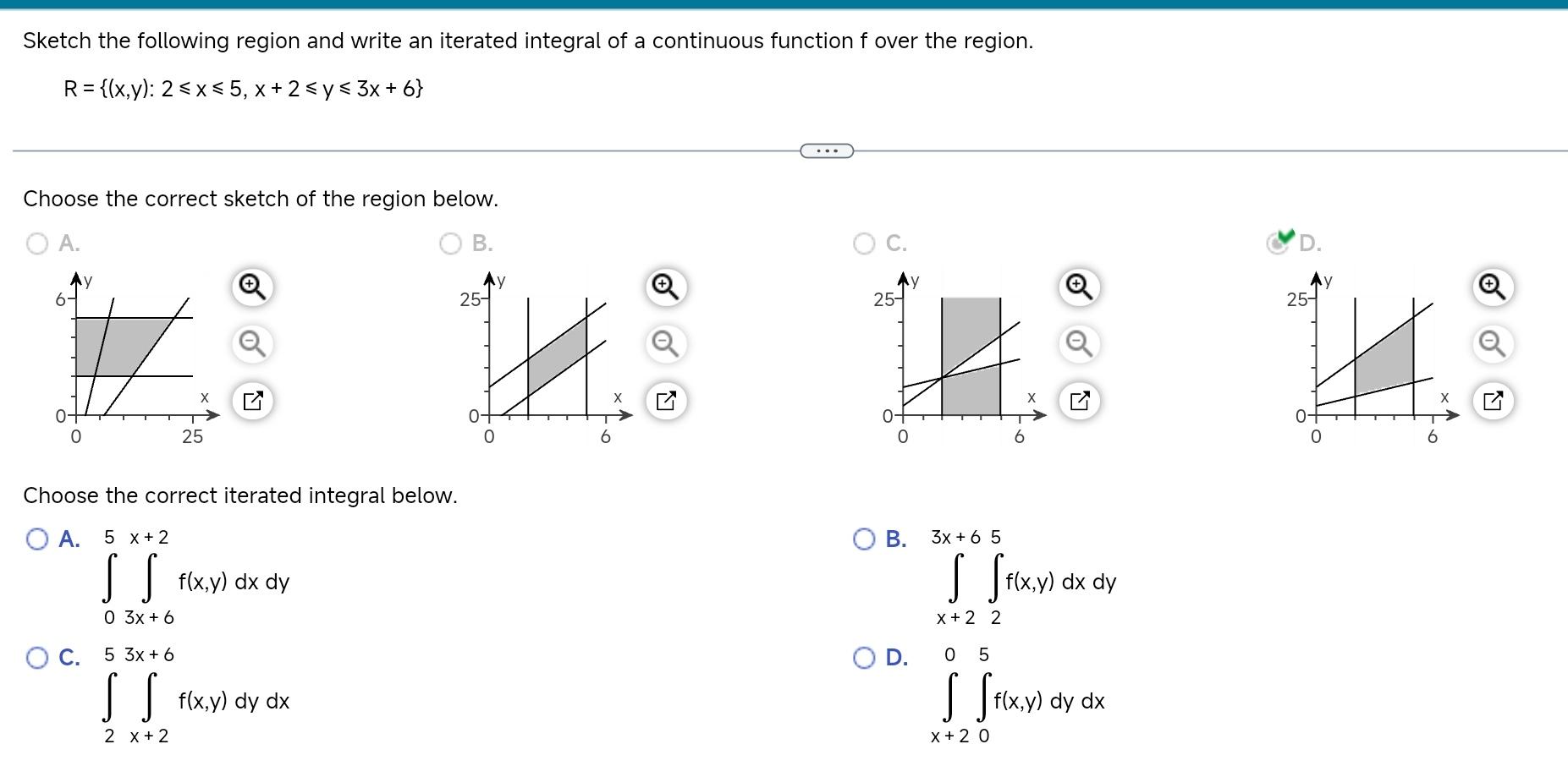 Solved Sketch the following region and write an iterated | Chegg.com