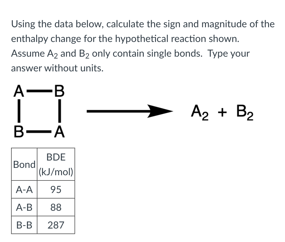 Solved Using the data below, calculate the sign and | Chegg.com