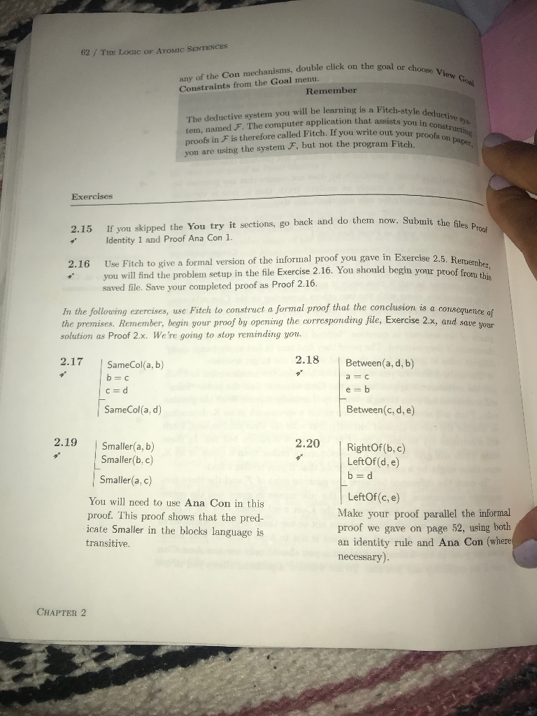 62 / THE LOGIC OF ATOMIC SENTENCES color choose View | Chegg.com