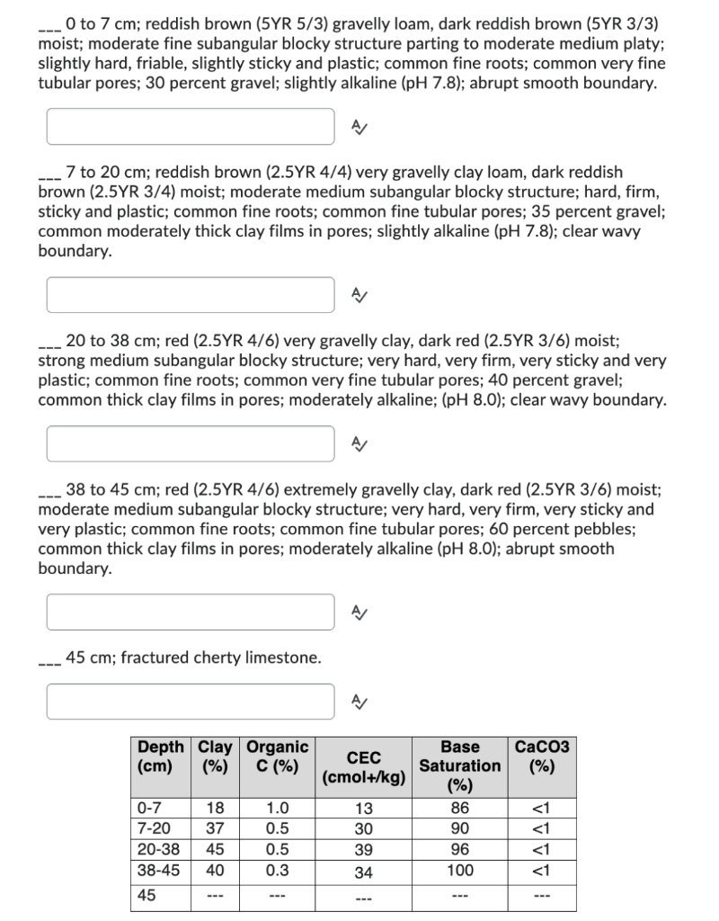 Solved 1. Please provide master horizon designation, | Chegg.com