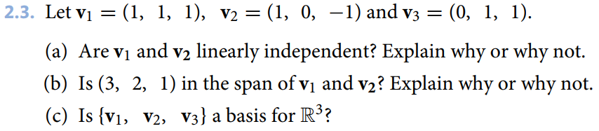 Solved Are v1 and v2 linearly independant? is 3, 2, 1 in the | Chegg.com