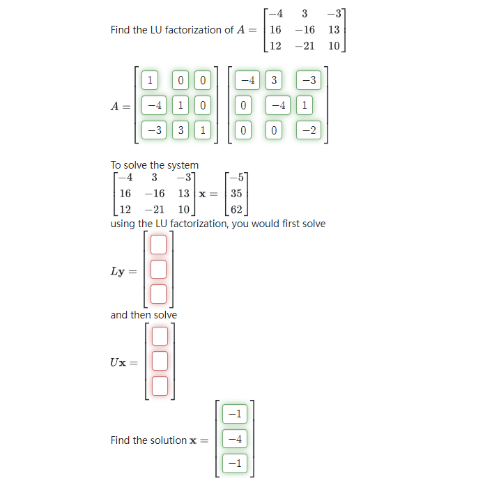 Solved Find the LU factorization of | Chegg.com