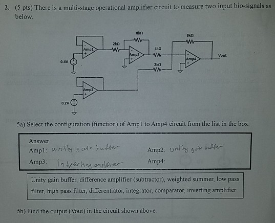 Solved 2. (5 pts) There is a multi-stage operational | Chegg.com