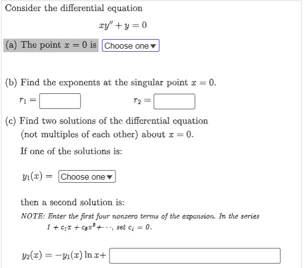 Solved Consider the differential equation xy" + y = 0 (a) | Chegg.com