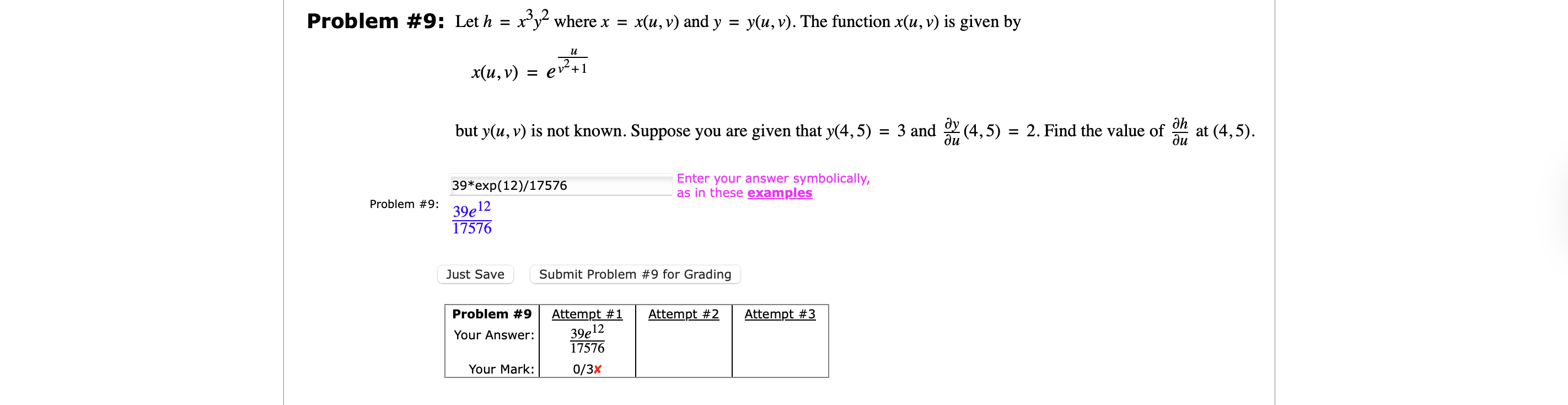 Solved Problem #9: Let h=x3y2 ﻿where x=x(u,v) ﻿and y=y(u,v). | Chegg.com