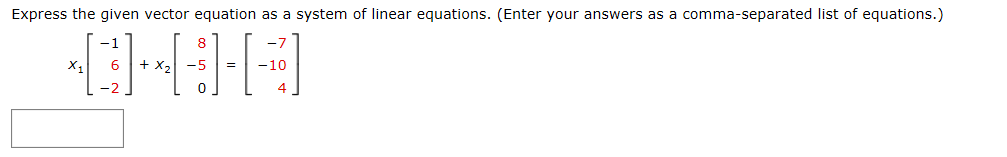 Solved Express the given vector equation as a system of | Chegg.com