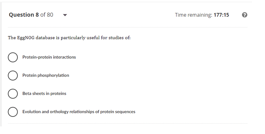 Solved Question 8 ﻿of 80The EggNOG database is particularly | Chegg.com