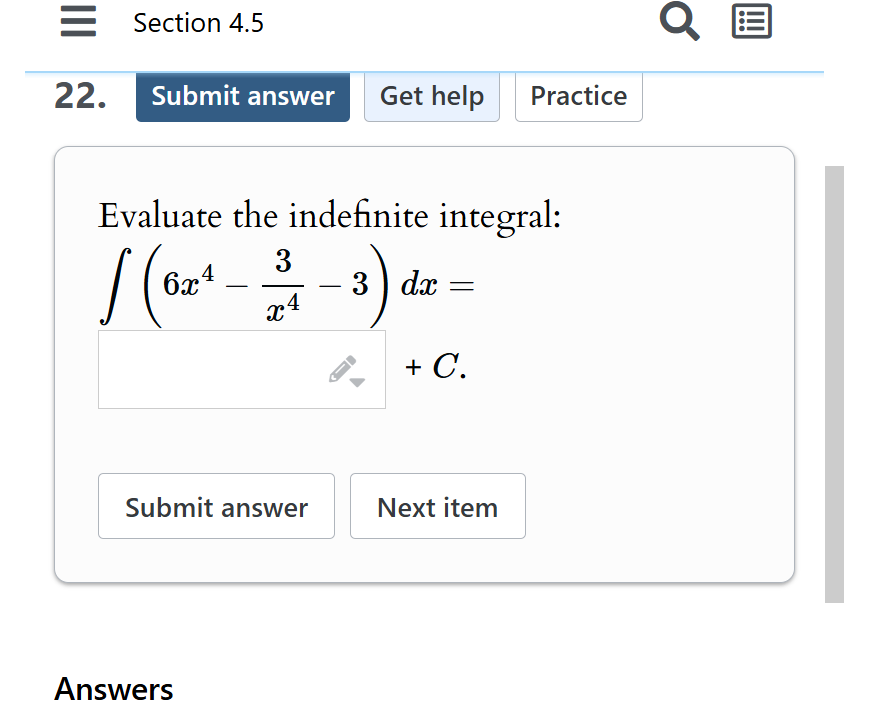 Solved by an EXPERT Evaluate the indefinite | Chegg.com