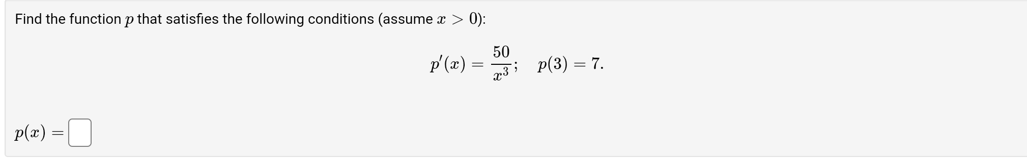 Solved Find the function p that satisfies the following | Chegg.com