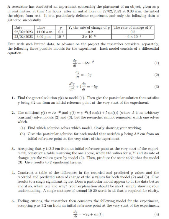 Solved A researcher has conducted an experiment concerning | Chegg.com