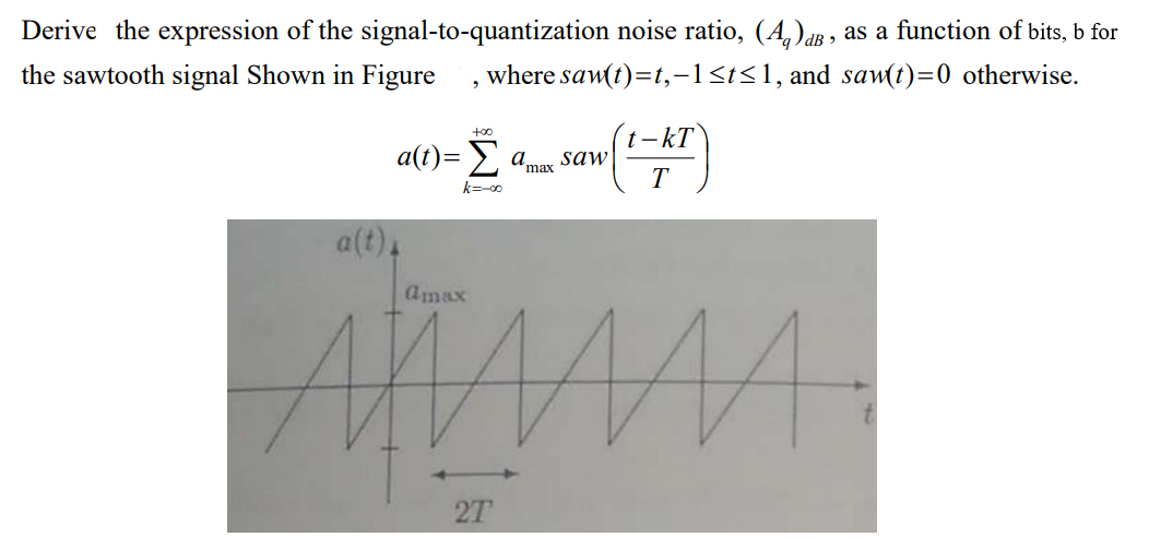 Solved > Derive the expression of the signal-to-quantization | Chegg.com
