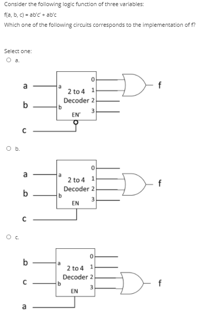 Solved Consider the following logic function of three | Chegg.com