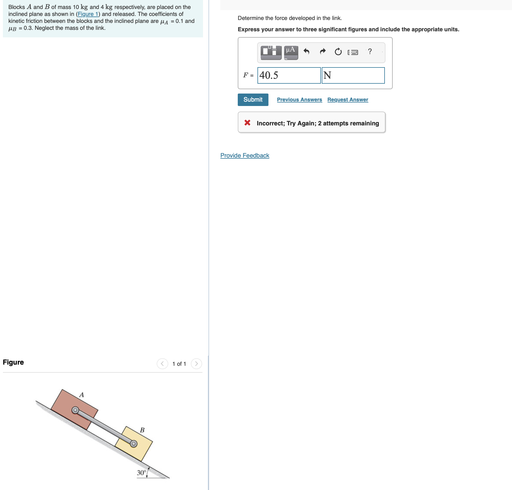 Solved Blocks A and B ﻿of mass 10 ﻿kg and 4 ﻿kg | Chegg.com
