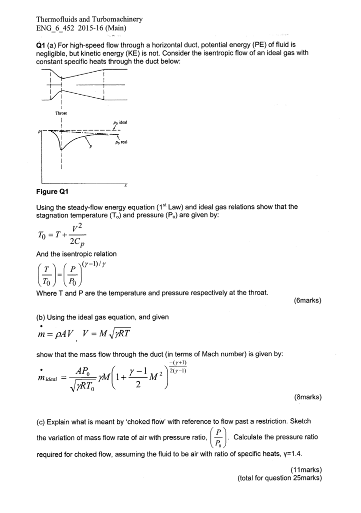 Solved Thermofluids and Turbomachinery ENG_6_452 2015-16 | Chegg.com