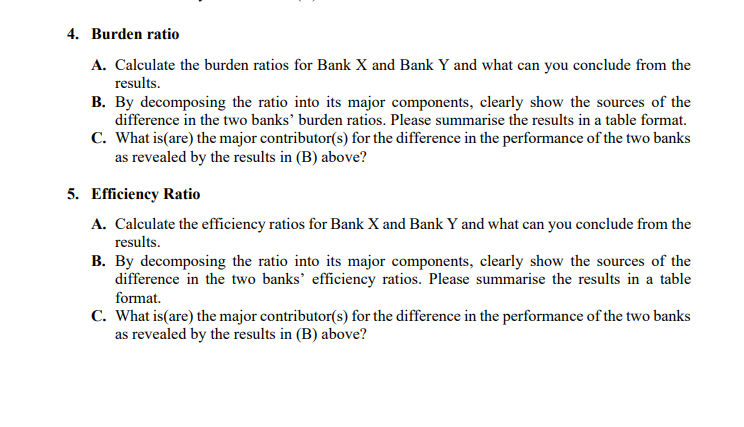 Bank X and Bank Y are two of the top 5 banks | Chegg.com