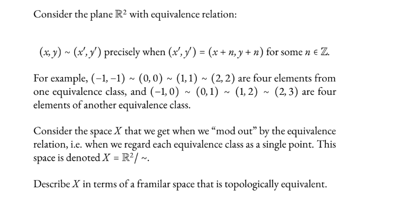 Solved Consider the plane R2 ﻿with equivalence | Chegg.com