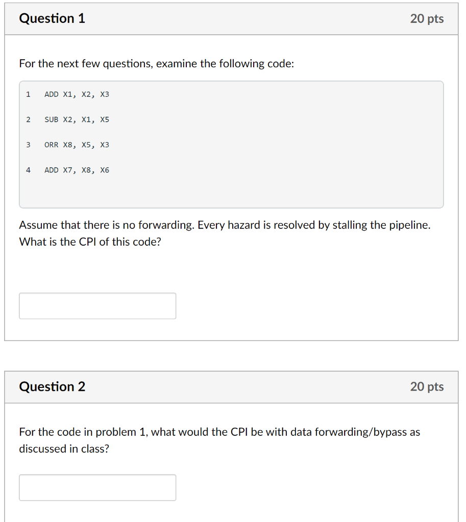 Solved Question 1 20 pts For the next few questions, examine | Chegg.com