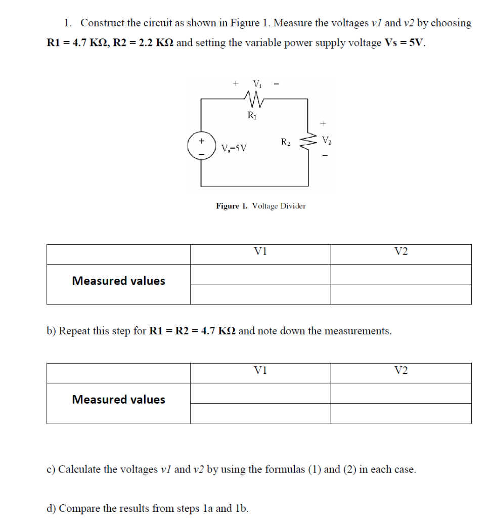 Solved 1. Construct the circuit as shown in Figure 1. | Chegg.com