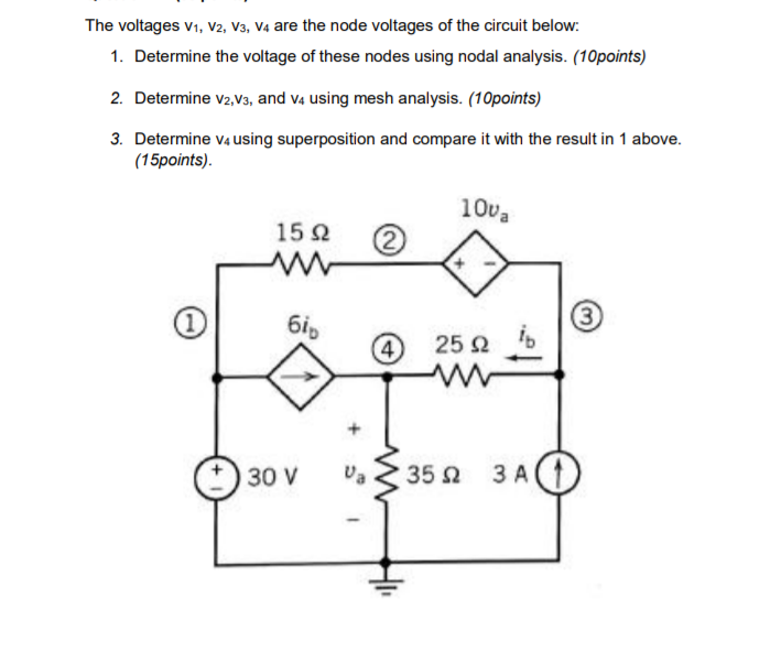 Solved The voltages V1, V2, V3, V4 are the node voltages of | Chegg.com
