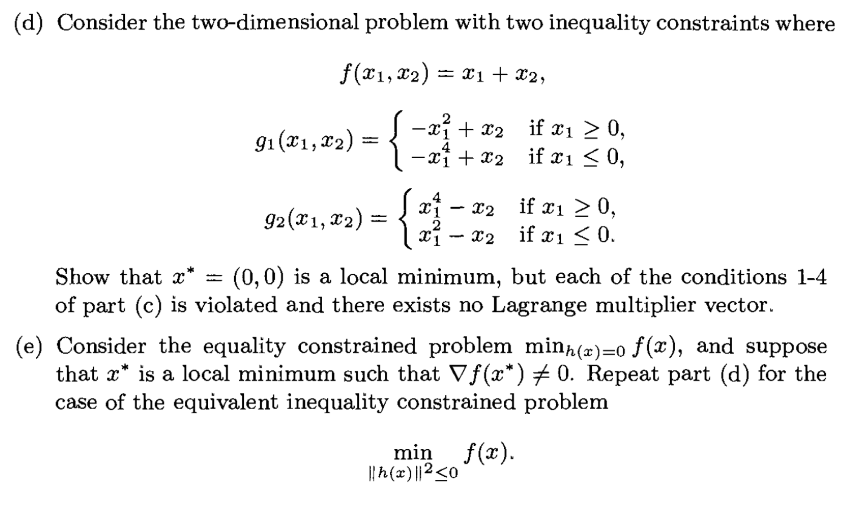 3.3.5 (Constraint Qualifications for Inequality | Chegg.com