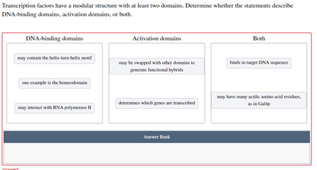 Solved Transcription factors have a modular structure with | Chegg.com