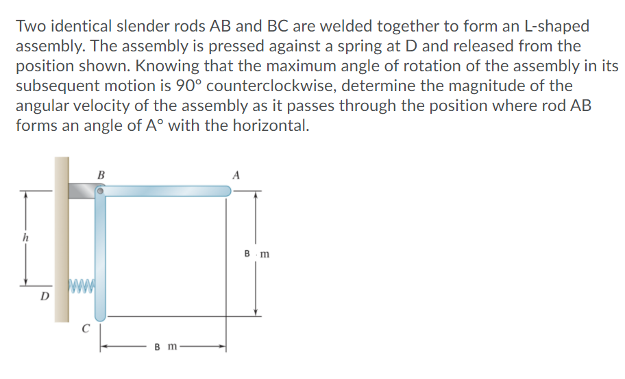 Solved Two identical slender rods AB and BC are welded | Chegg.com