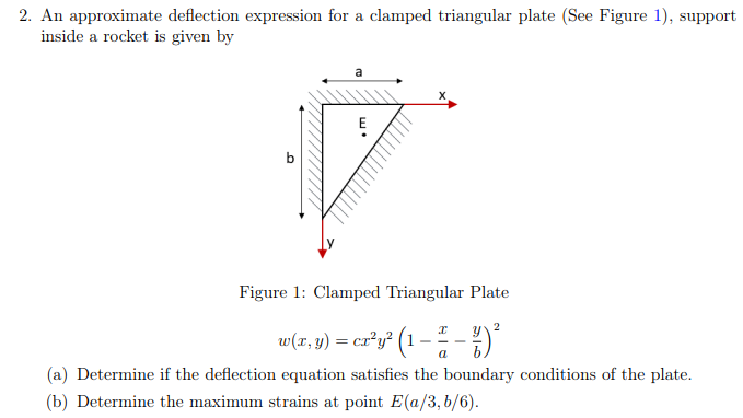 Solved 2. An approximate deflection expression for a clamped | Chegg.com
