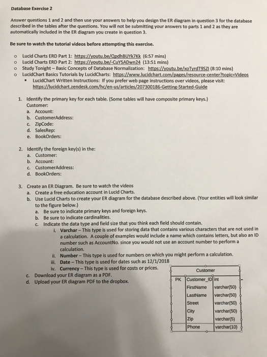 Solved Database Exercise 2 Answer questions 1 and 2 and then | Chegg.com