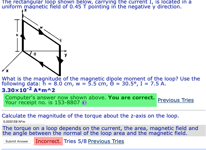 Solved The rectangular loop, shown below, carrying the | Chegg.com