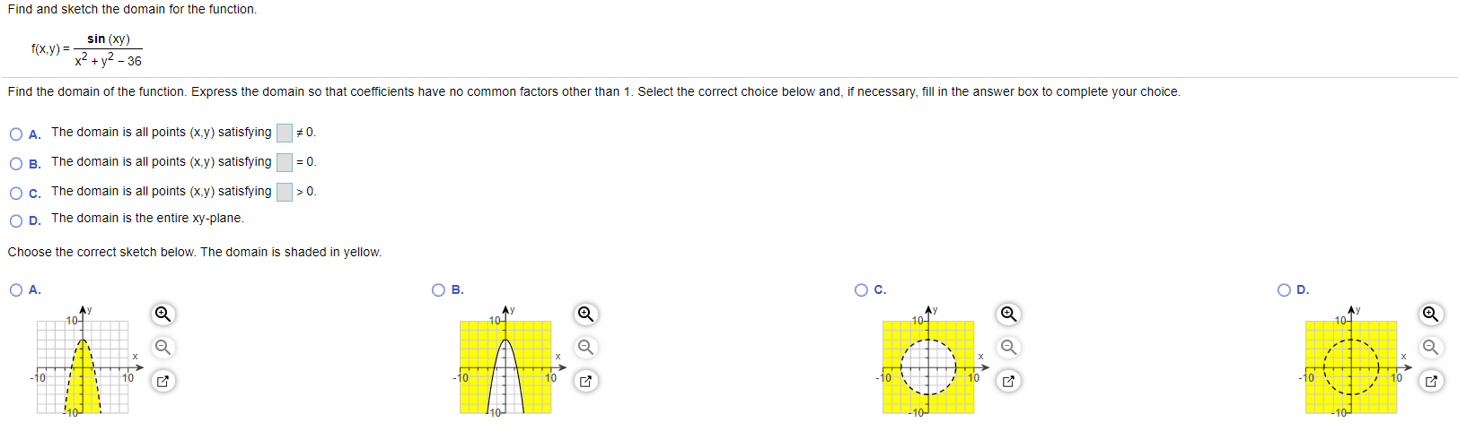 Solved Find And Sketch The Domain For The Function F X Y
