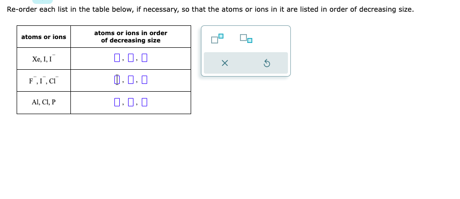 Solved Re-order each list in the table below, if necessary, | Chegg.com