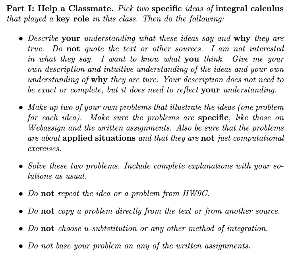 Solved art I: Help a Classmate. Pick two specific ideas of | Chegg.com