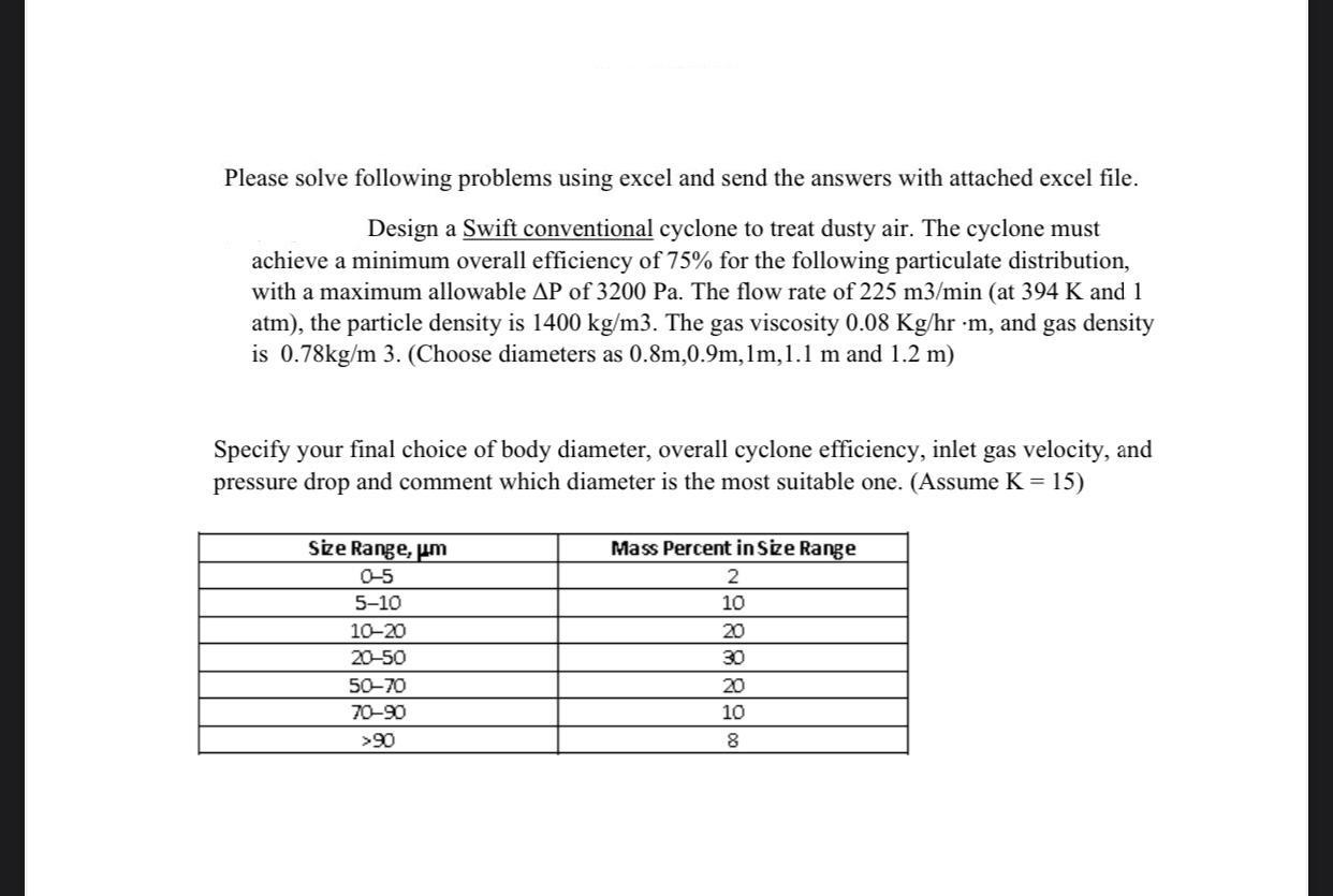 Please solve following problems using excel and send | Chegg.com