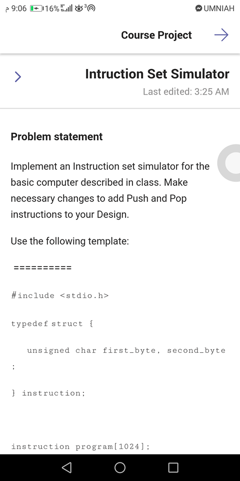 Implement an Instruction set simulator for the basic | Chegg.com