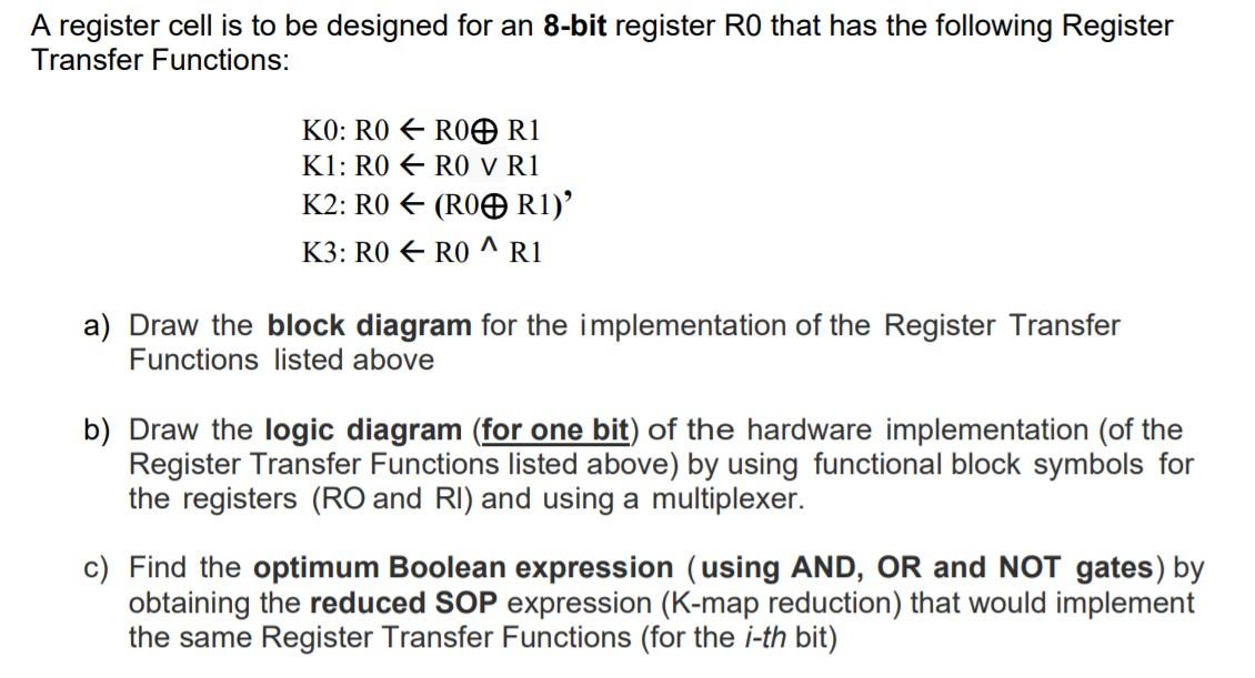 Solved A register cell is to be designed for an 8-bit | Chegg.com