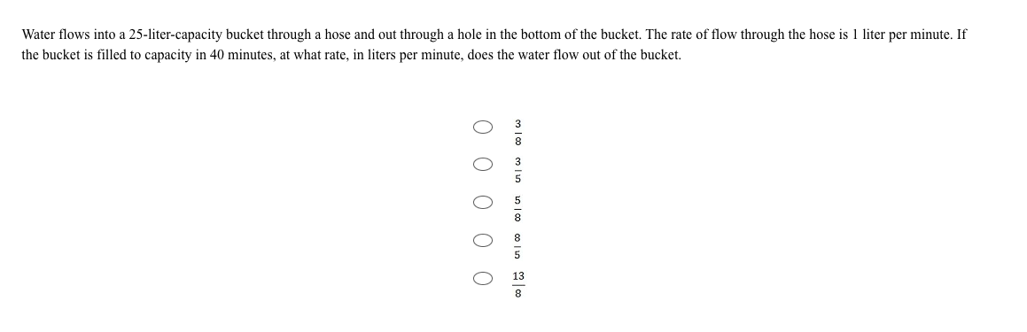 Solved Water flows into a 25 -liter-capacity bucket through | Chegg.com
