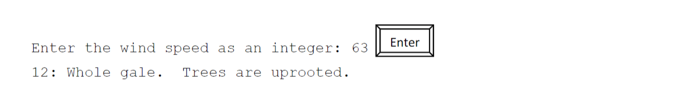 Solved Enter the wind speed as an integer: 63 12: Whole | Chegg.com