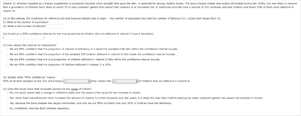 Solved vitamin D. (a) In this setting, the conditions for | Chegg.com