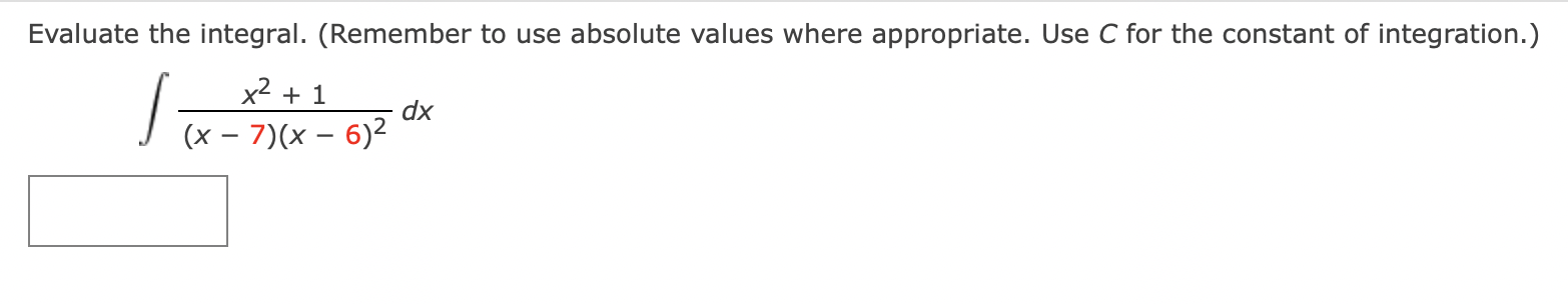 Solved Evaluate the integral. (Remember to use absolute | Chegg.com