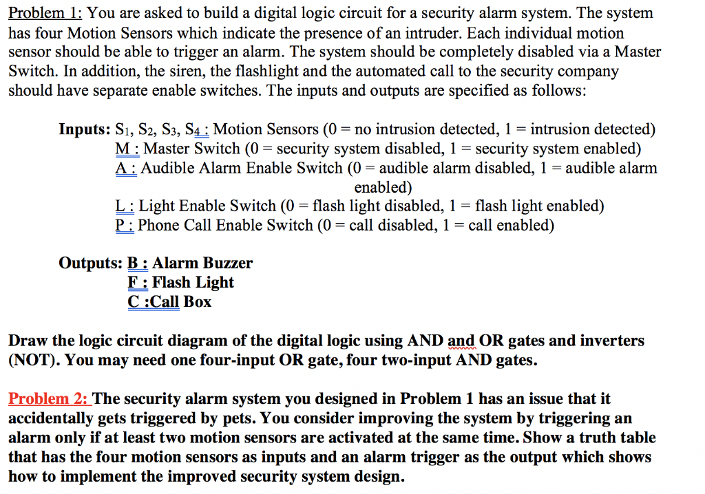 Solved Problem 1: You are asked to build a digital logic | Chegg.com