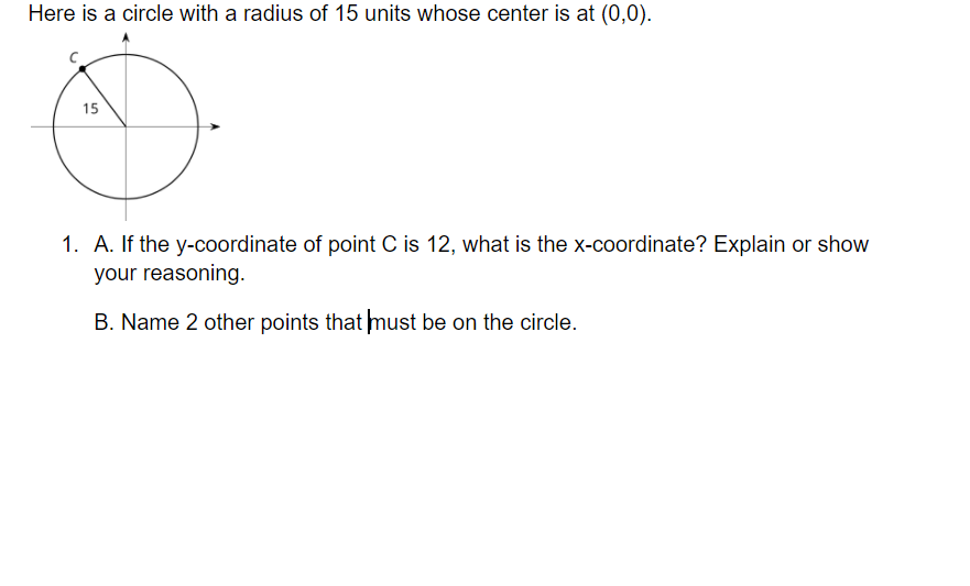 Solved Here is a circle with a radius of 15 units whose | Chegg.com